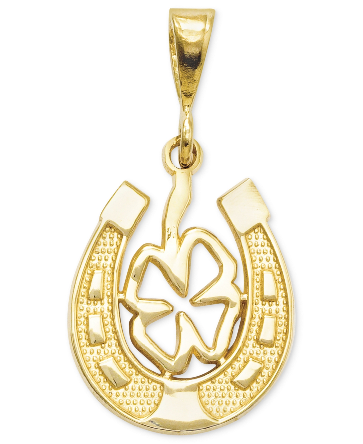 Click here for 14k Gold Charm  Four Leaf Clover and Horseshoe Cha... prices