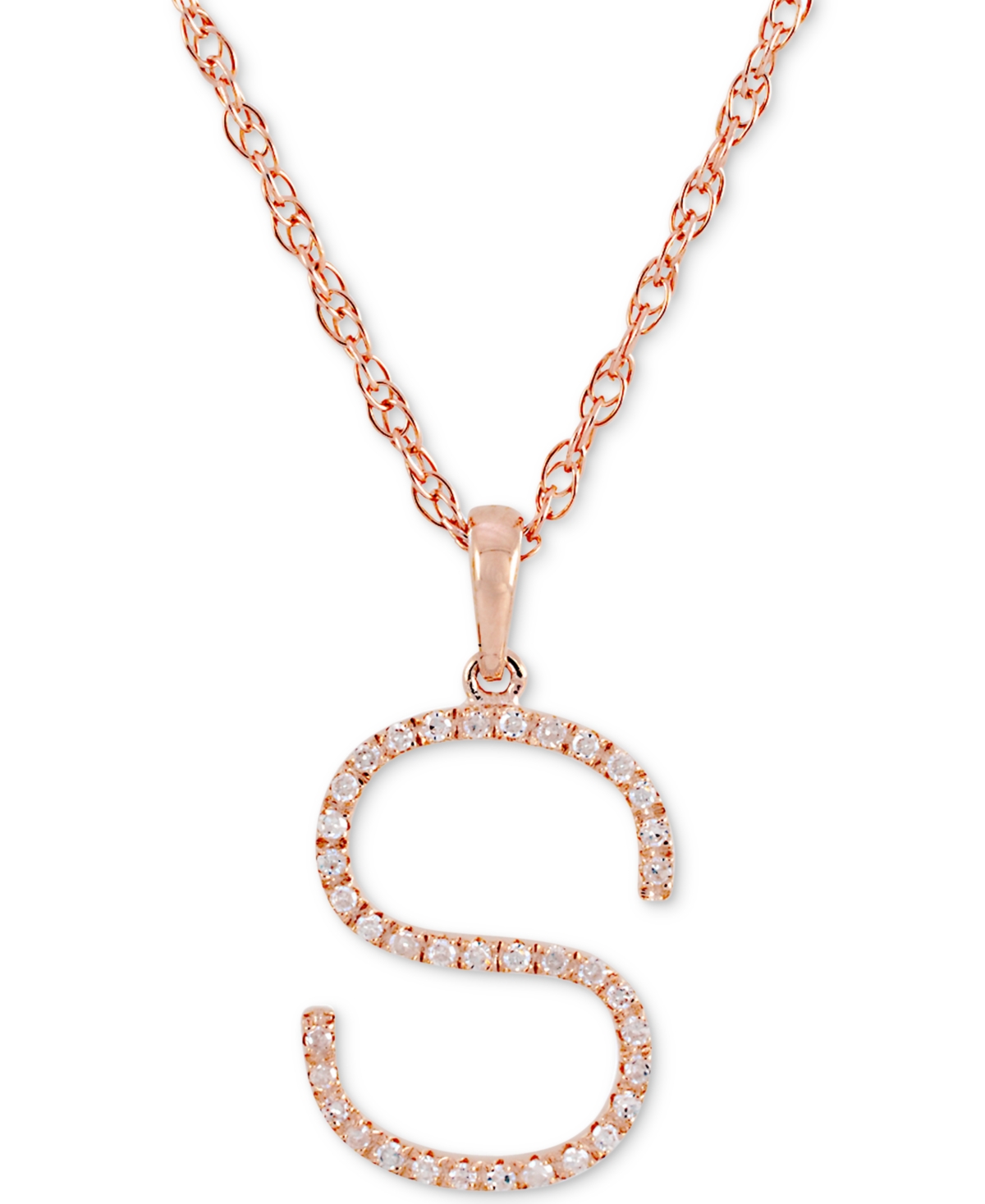 Click here for Diamond (1/10 ct. t.w.) Initial Pendant Necklace i... prices