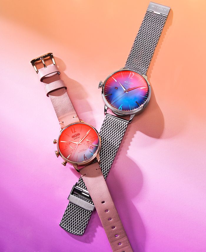 WELDER Men's Stainless Steel Mesh Bracelet Watch 45mm - Macy's