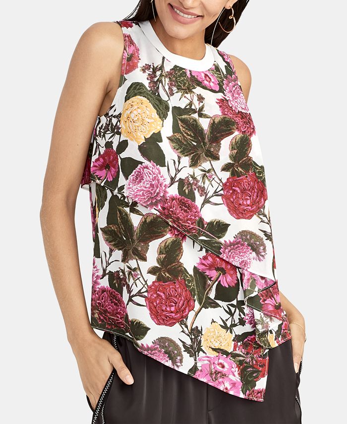 RACHEL Rachel Roy Peyton Floral Layered Top - Macy's