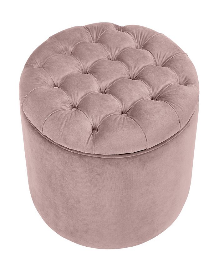 Tov Furniture Queen Blush Velvet Storage Ottoman Macys