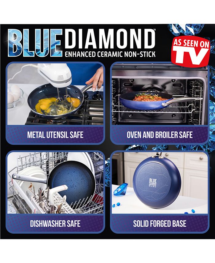 Blue Diamond Diamond-Infused Ceramic 11" Nonstick Square Griddle - Macy's