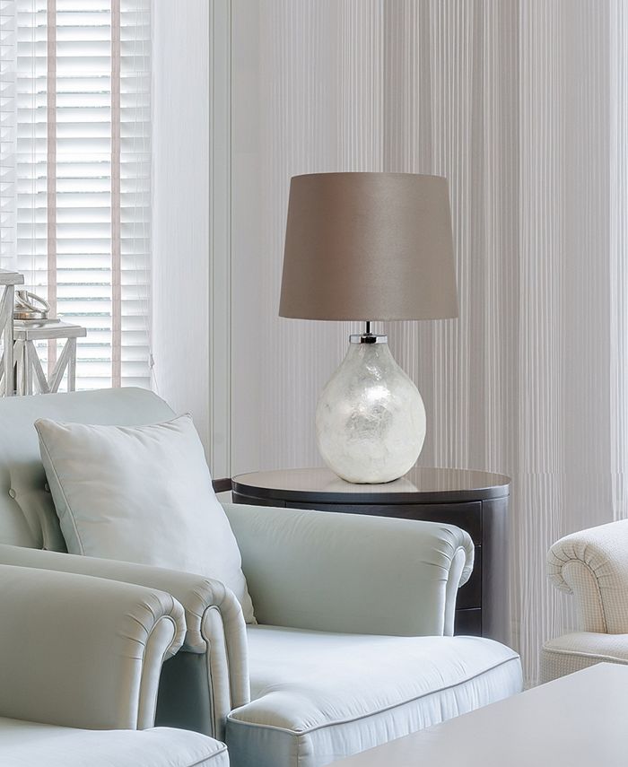 All The Rages Simple Designs 1 Light Pearl Table Lamp with Fabric Shade ...