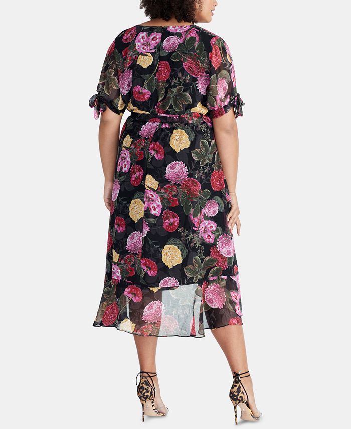 RACHEL Rachel Roy Plus Size Rina Floral-Print Wrap Dress, Created for Macy's - Macy's