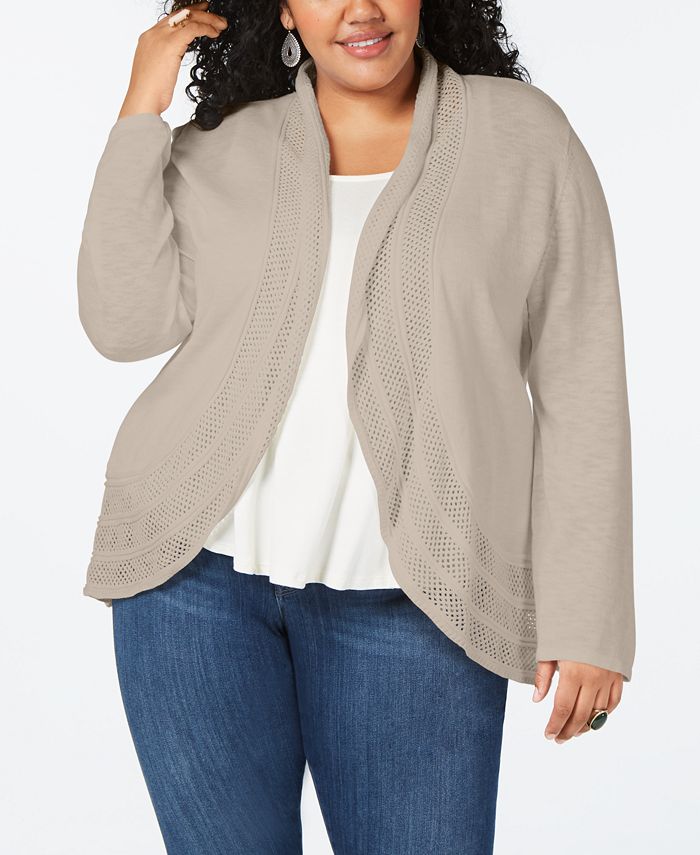 Style & Co Plus Size Pointelle Cardigan, Created for Macy's - Macy's