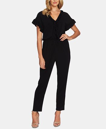 CeCe Ruffled Drawstring-Waist Jumpsuit - Macy's