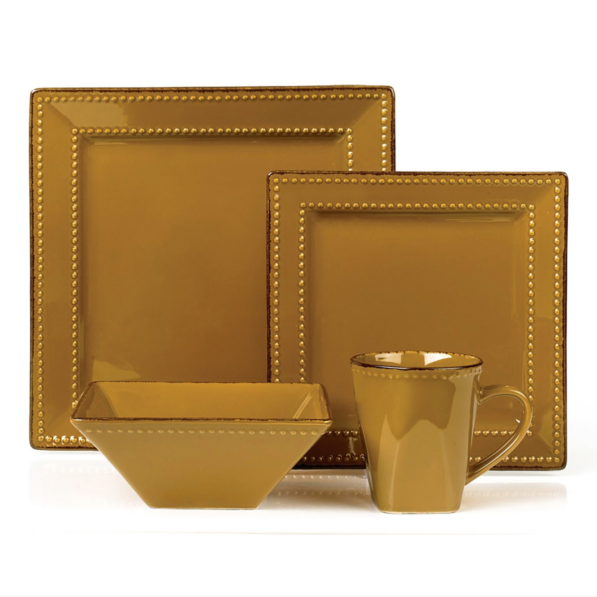 Click here for Lorren Home Trends 16 Piece Square Beaded Stonewar... prices