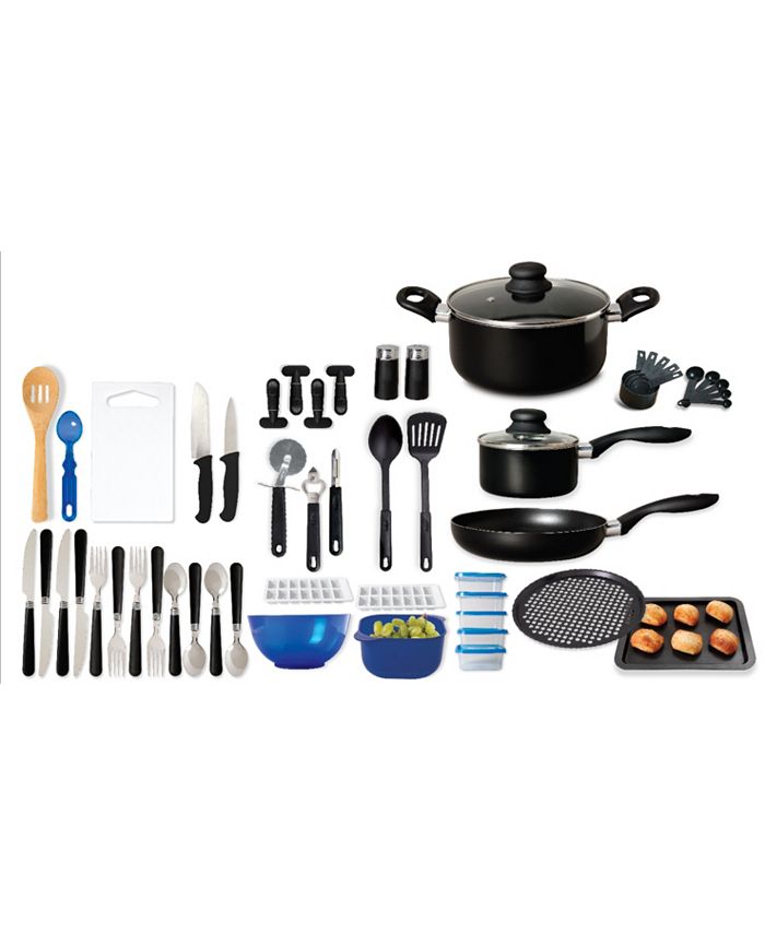 Oster Gibson Home 59-piece Total Kitchen Aluminum Cookware Combination ...