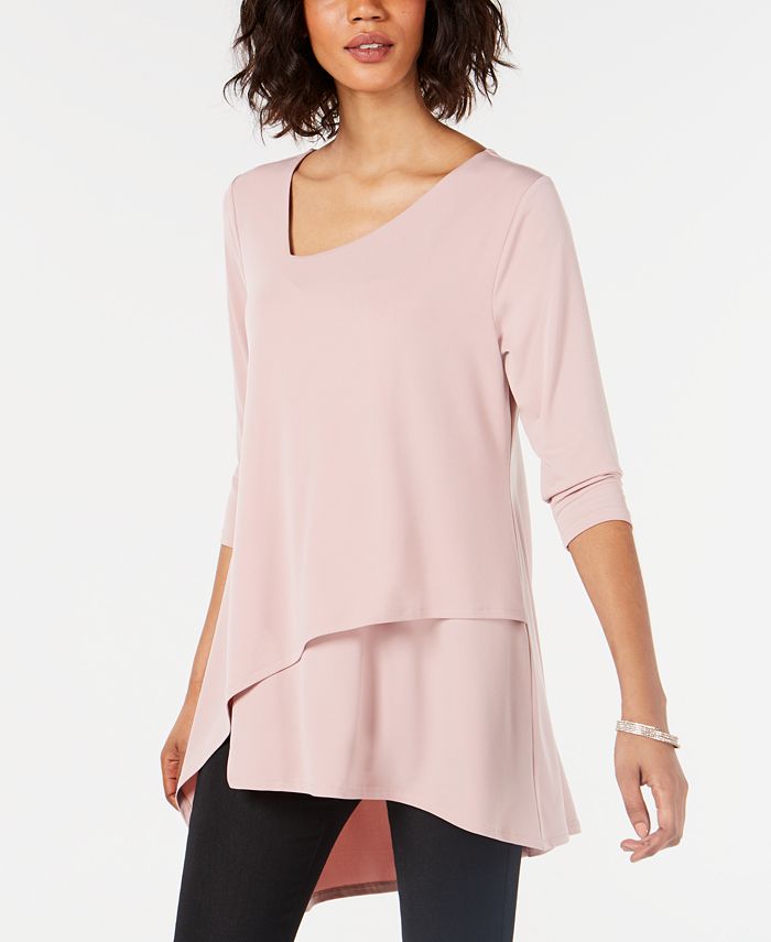 Alfani Solid Envelope-Hem Top, Created for Macy's - Macy's