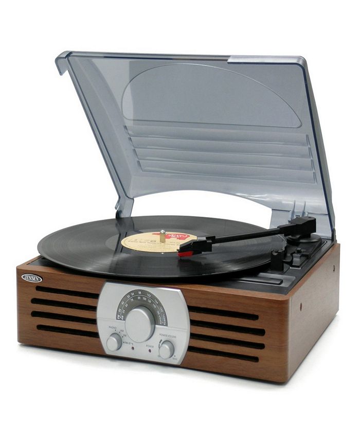 Jensen 3-Speed Stereo Turntable with Pitch Control and AM-FM Stereo ...