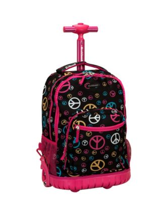 Rockland Peace Signs 19" Rolling Backpack - Macy's