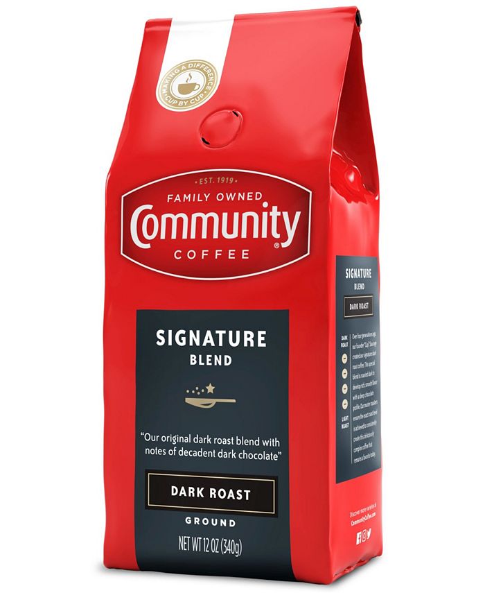 Community Coffee Signature Blend Dark Roast Premium Ground Coffee, 12 ...