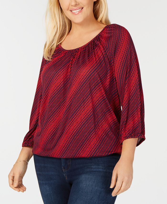 Michael Kors Plus Size Printed Top - Macy's