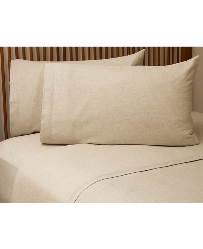 La Rochelle Oatmeal Solid Flannel Sheet Set Queen - Macy's