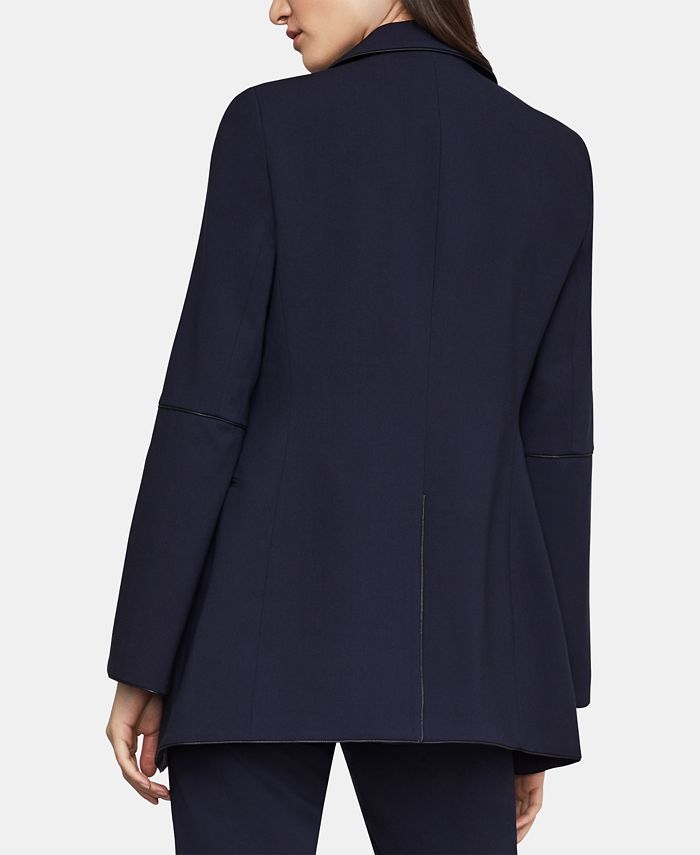 BCBGMAXAZRIA Faux-Leather-Trim Split-Sleeve Blazer - Macy's