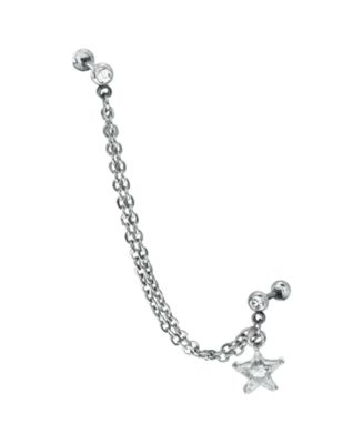 Bodifine Stainless Steel Set of 2 Cartilage and Tragus Chain - Macy's