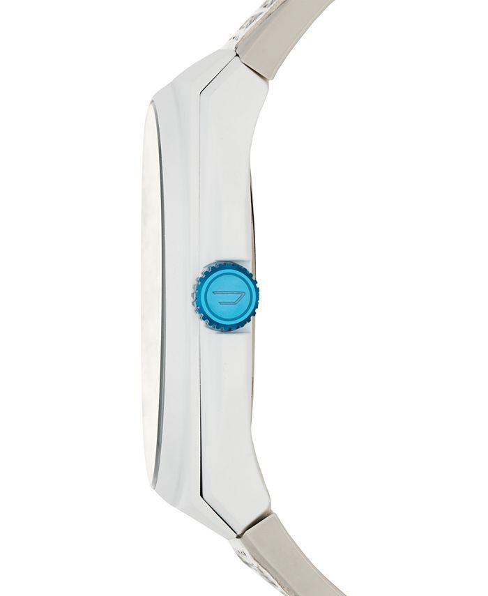 Diesel Men's Stigg White Leather Strap Watch 48mm - Macy's