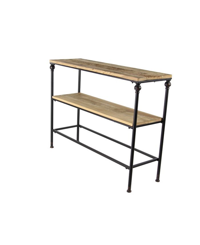 Rosemary Lane Farmhouse 31" x 41" Iron and Wood Console Table - Macy's