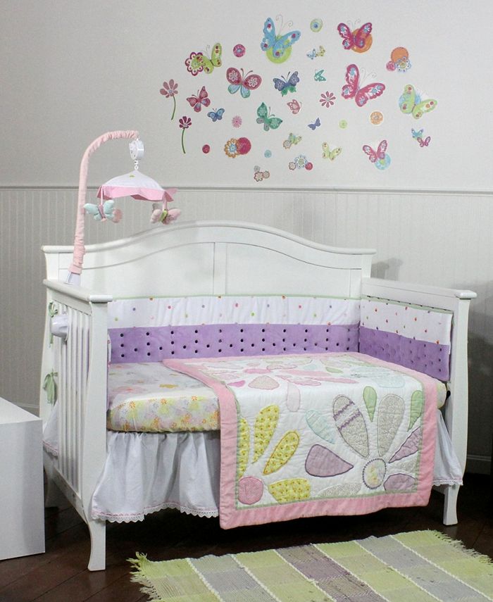 3 Stories Trading Nurture Butterflies And Daisies 3 Piece Bedding Set ...