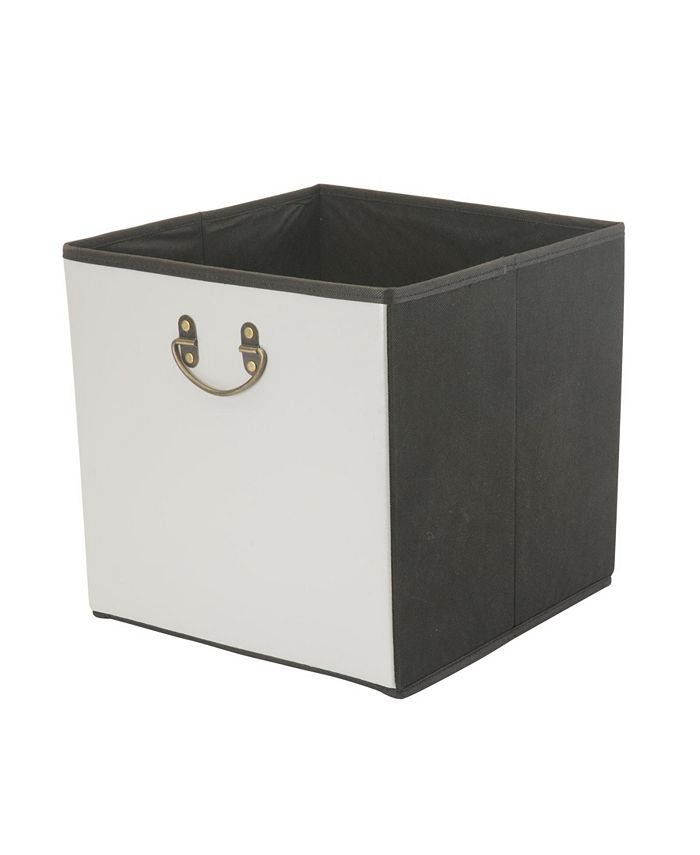 Simplify Faux Leather Collapsible Storage Cube in Gray - Macy's