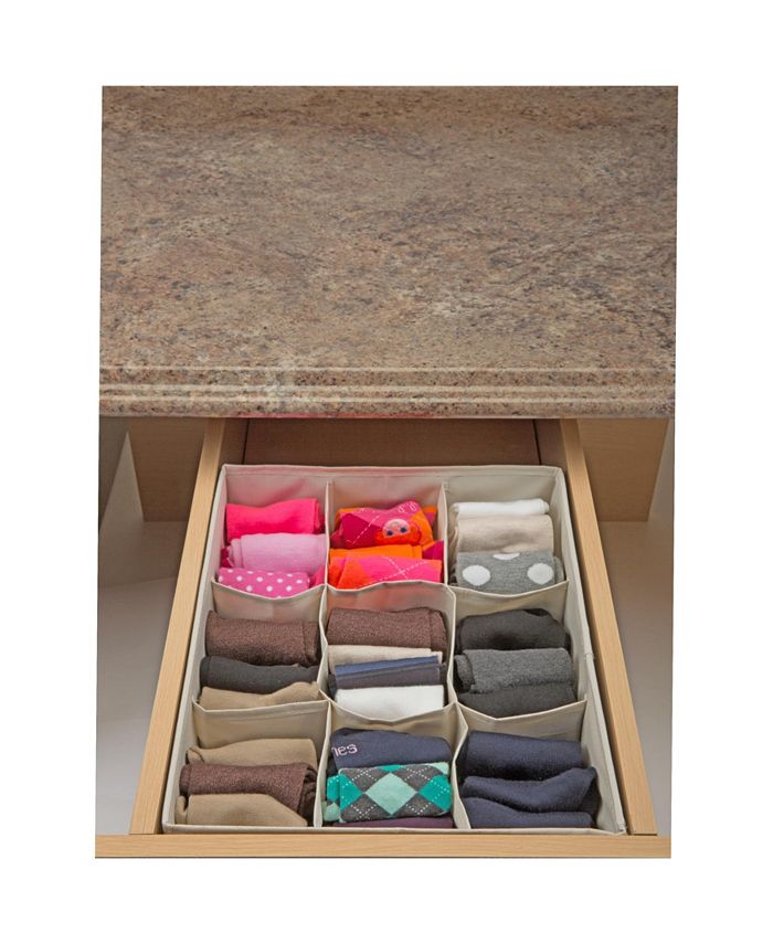 Simplify 9 Compartment Drawer Organizer in Faux Jute - Macy's