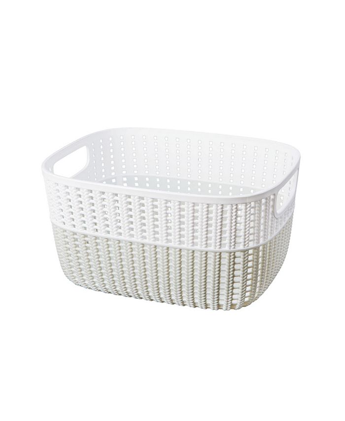 Simplify 2-Tone Decorative Small Storage Basket - Macy's