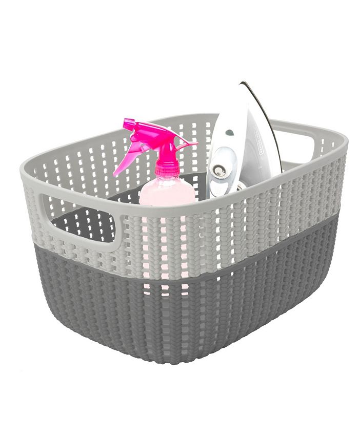 Simplify 2-Tone Decorative Medium Storage Basket - Macy's