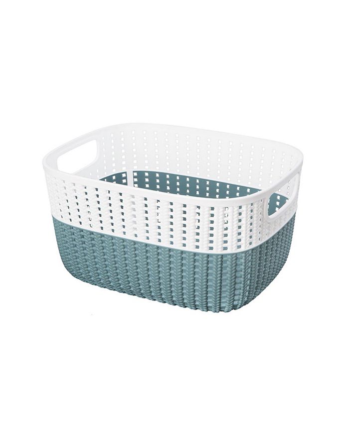 Simplify 2-Tone Decorative Large Storage Basket in Marine - Macy's
