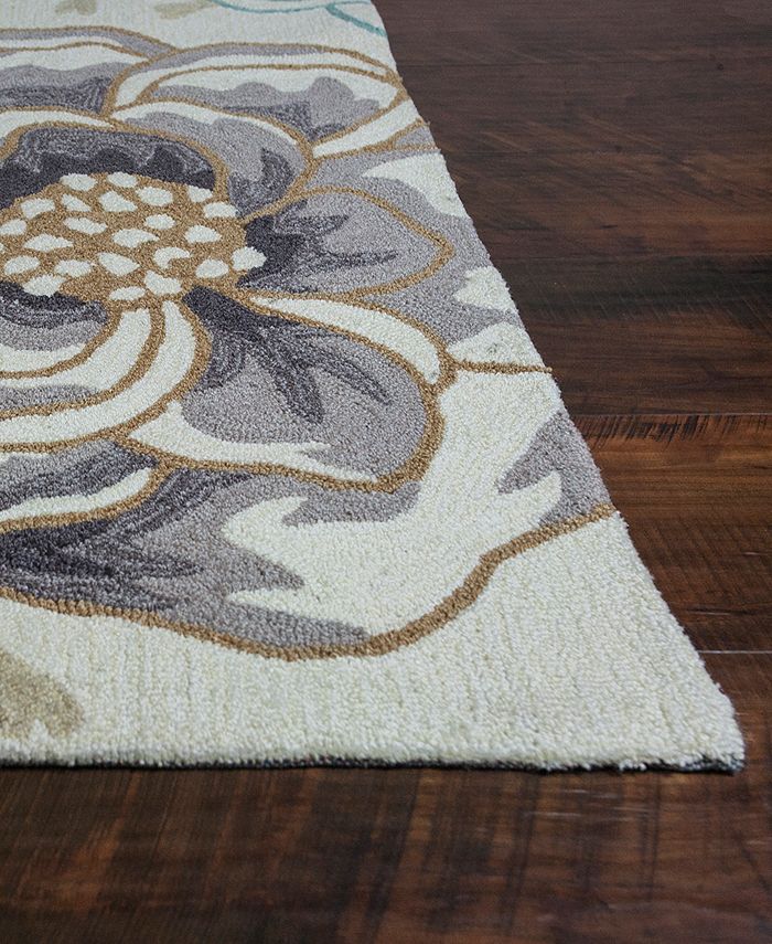 Kas Sonesta Floral Vines 2041 Ivory/Beige 7'6" Round Area Rug - Macy's