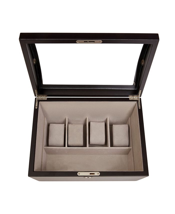 Mele & Co Royce Locking Glass Top Wooden Watch Box - Macy's