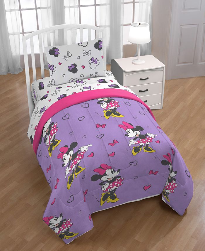 Disney Minnie Mouse Purple Love Twin Comforter - Macy's