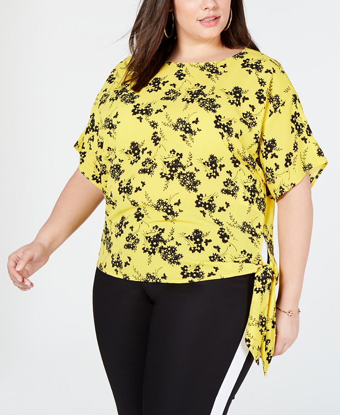 Michael Kors Plus Size Side-Tie Top - Macy's