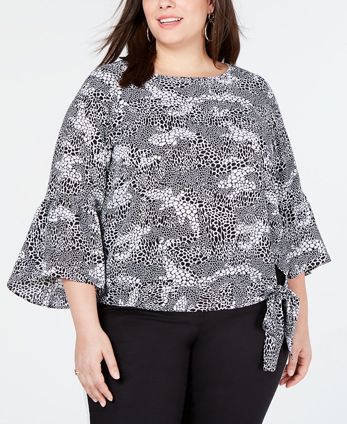 Michael Kors Plus Size Side-Tie Top - Macy's