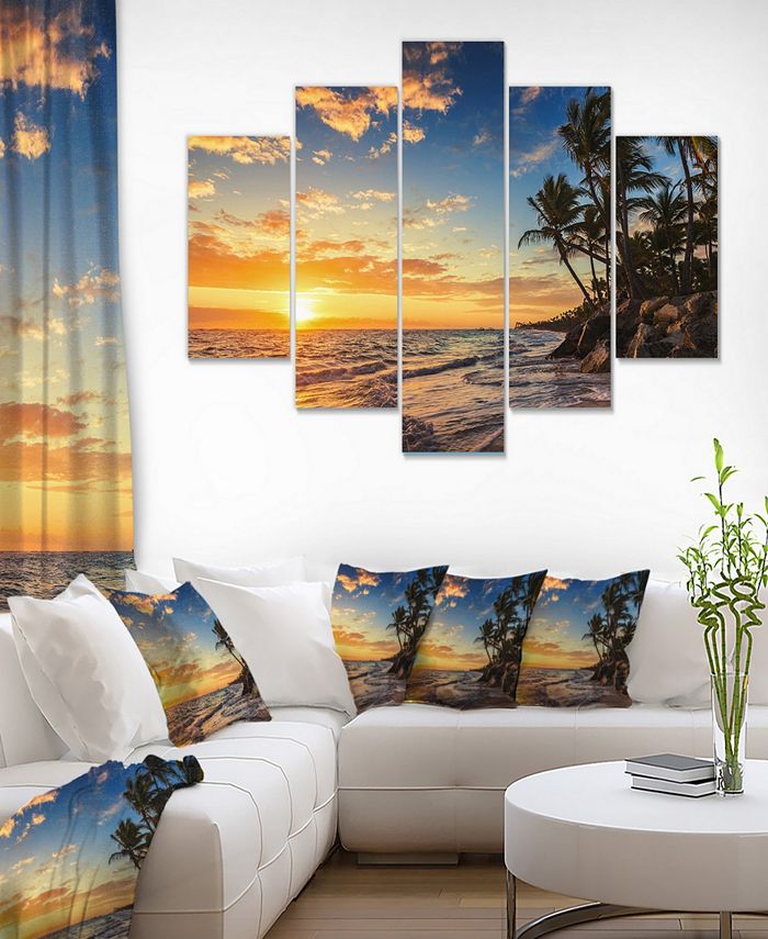 Design Art Designart Paradise Tropical Island Beach With Palms Extra ...