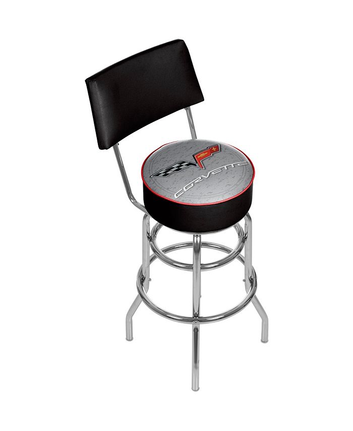 Trademark Global Corvette C6 Padded Bar Stool with Back - Macy's