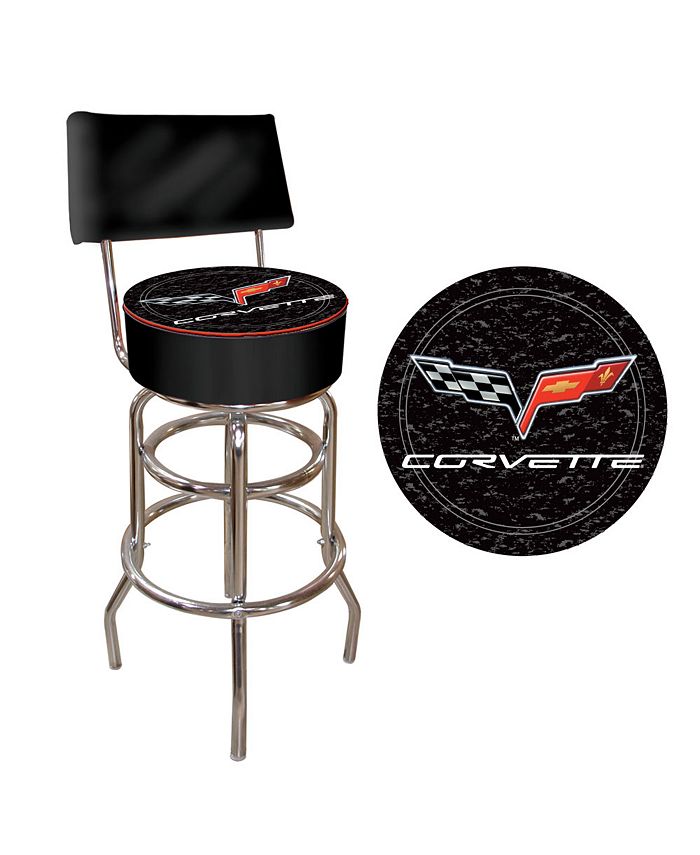 Trademark Global Corvette C6 Padded Bar Stool with Back - Macy's