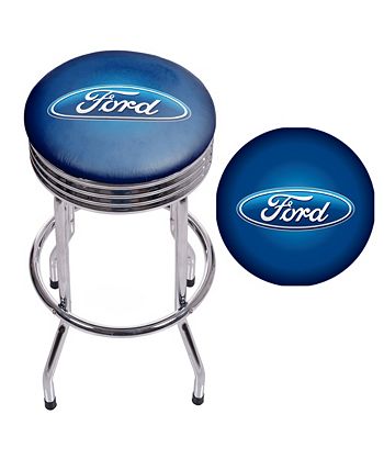 Trademark Global Ford Chrome Ribbed Bar Stool - The Universal Car - Macy's