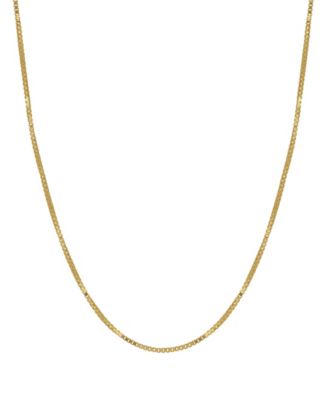 Box Link 18" Chain Necklace (0.5mm) in 18k Gold - Macy's