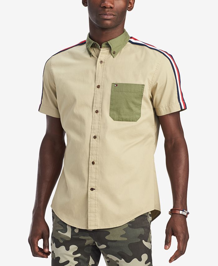 Tommy Hilfiger Men's Custom-Fit Colorblocked Shirt, Created for Macy's ...
