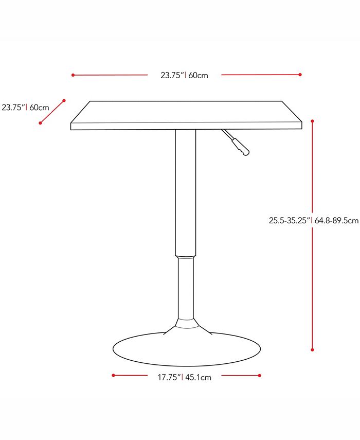 CorLiving Adjustable Height Square Bar Table - Macy's