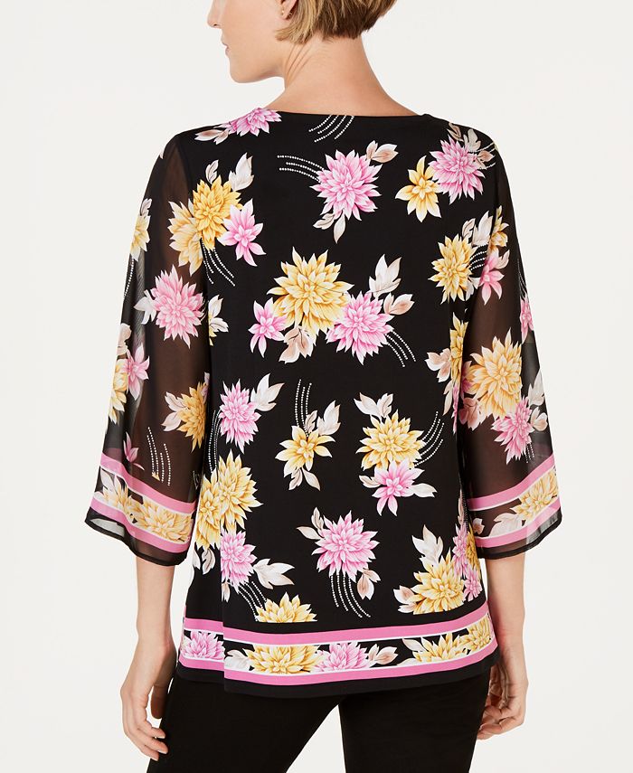 JM Collection Lace-Up Tunic, Created for Macy's - Macy's