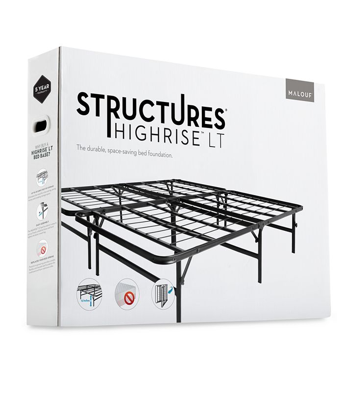 Malouf Structures 18" High Rise LTH Folding Platform Bed Frame, Twin XL ...