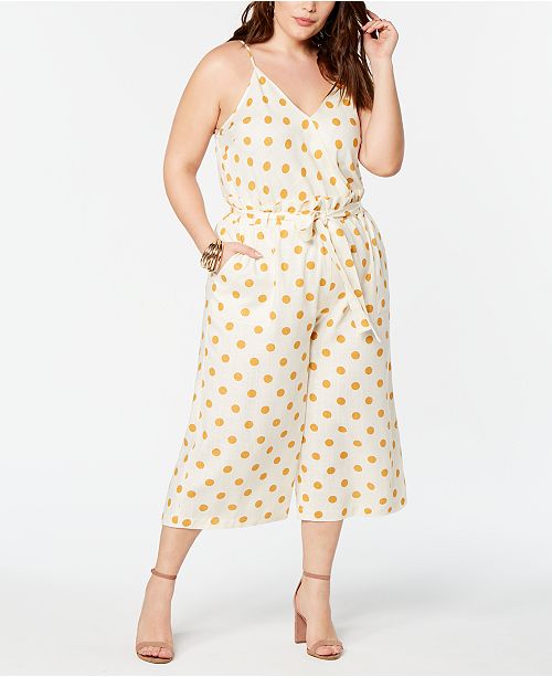 Monteau Trendy Plus Size Cropped Jumpsuit And Reviews Trendy Plus Sizes Plus Sizes Macys
