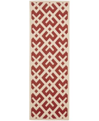 Safavieh Courtyard CY6915 Red and Bone 2'4" x 12' Runner Outdoor Area ...