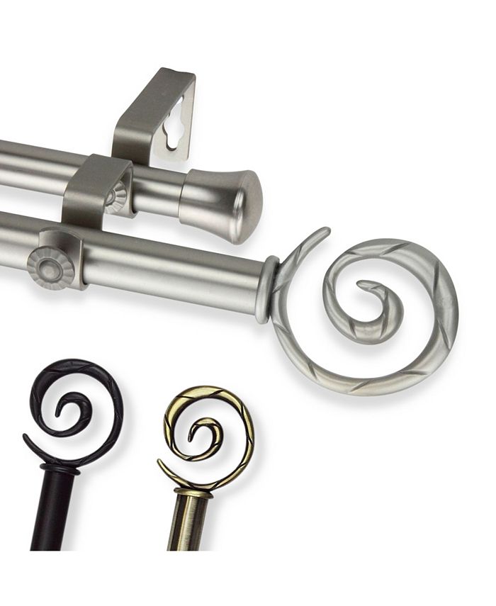 Rod Desyne Spiral Double Curtain Rod 13/16 inch dia 120-170 inch - Macy's