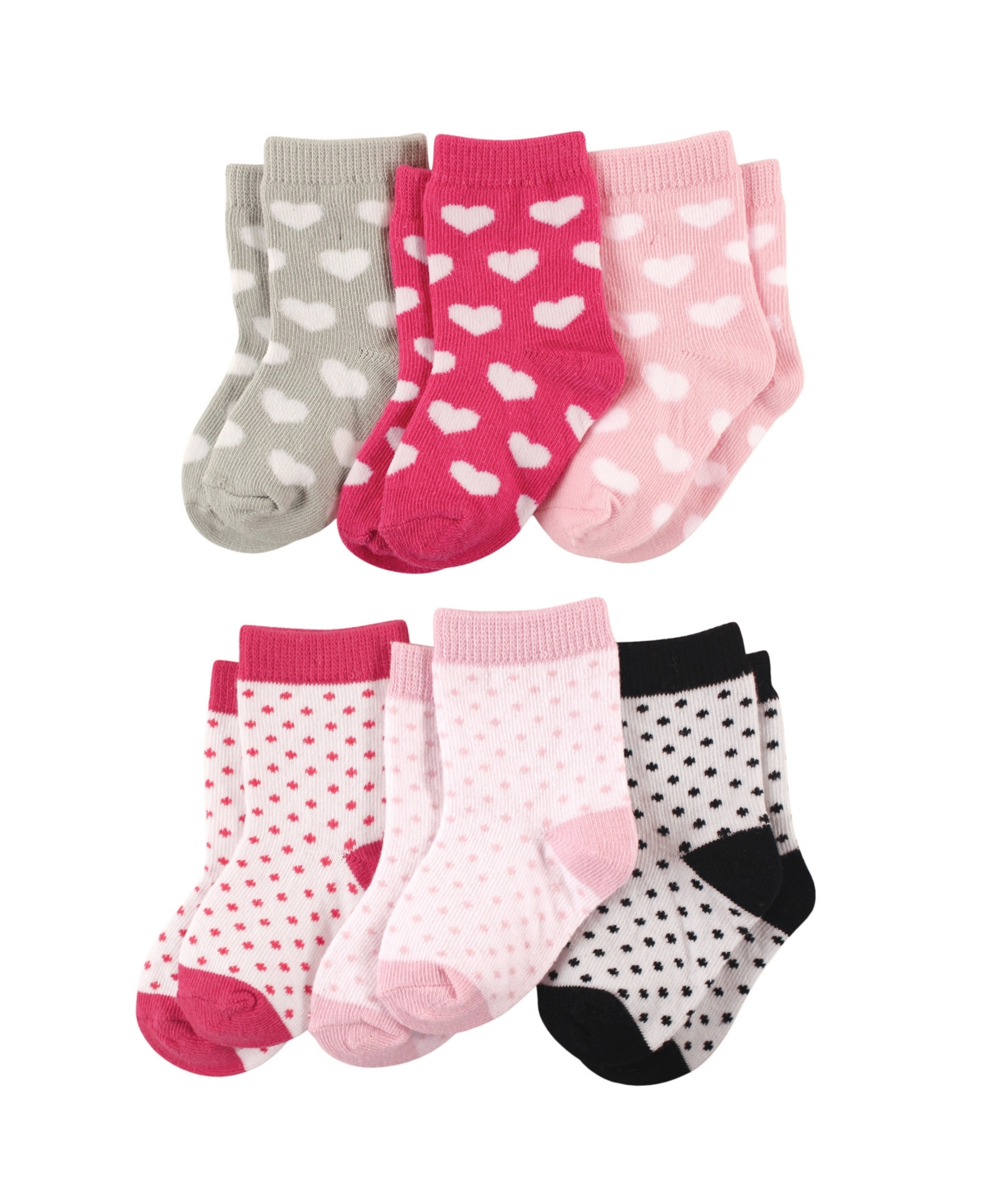 Click here for Luvable Friends Baby Girls 6Pk Crew Socks - Hearts... prices