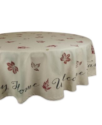Rustic Leaves Print Tablecloth - Macy's
