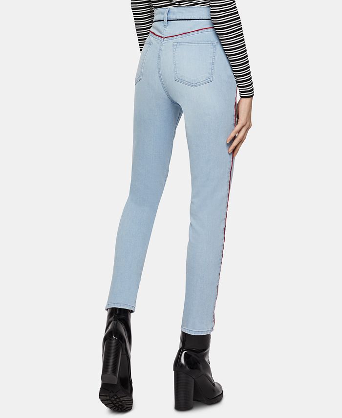 BCBGeneration Racing-Stripe Stretch Skinny Jeans - Macy's