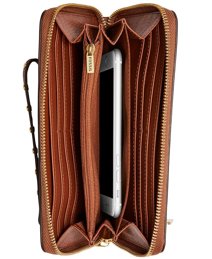 Fossil Logan Flowers Zip-Around Wallet - Macy's