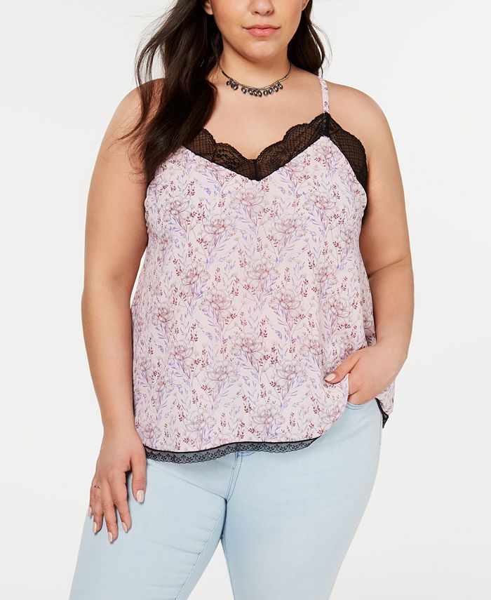 1.STATE Plus Size Lace-Trim Racerback Camisole - Macy's